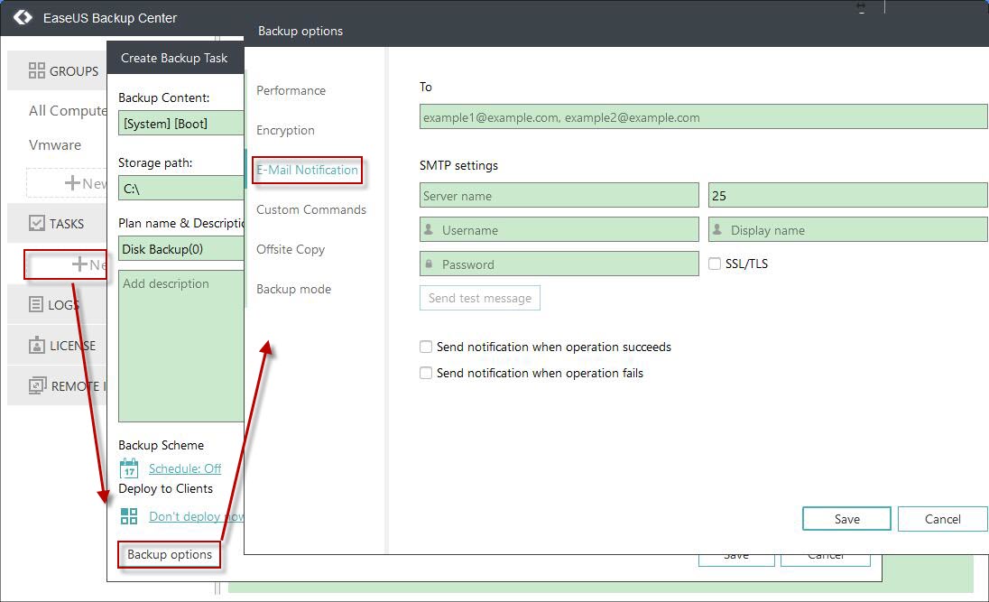 How to Set up Email Notification with Todo Backup Enterprise Edition